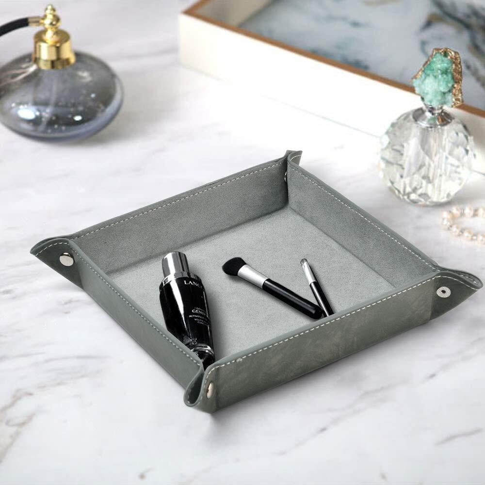 Oirlv Premium Leather Valet Tray for Men Jewelry Organizer, Desktop ...