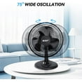 Oscillating Table Fan Quiet 3-Speed 12-Inch Adjustable Tilt Fan with ...