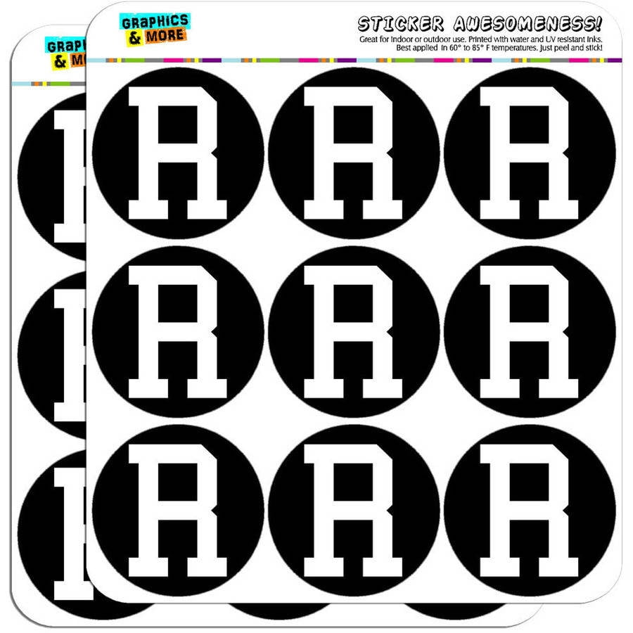 Letter R Initial Black White 18 2" Planner Calendar Scrapbooking ...