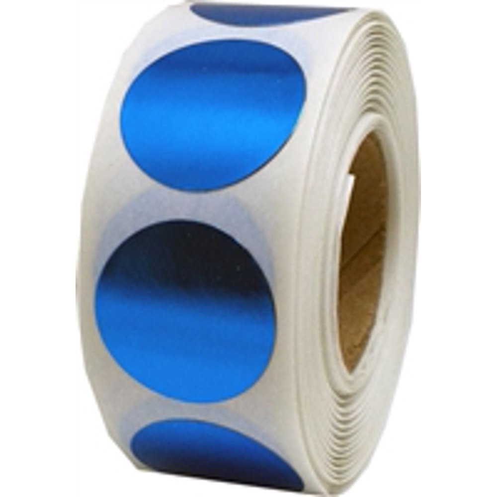 Metallic Blue Circle Dot Stickers | 0.75" Inch Round | 500 Pack ...