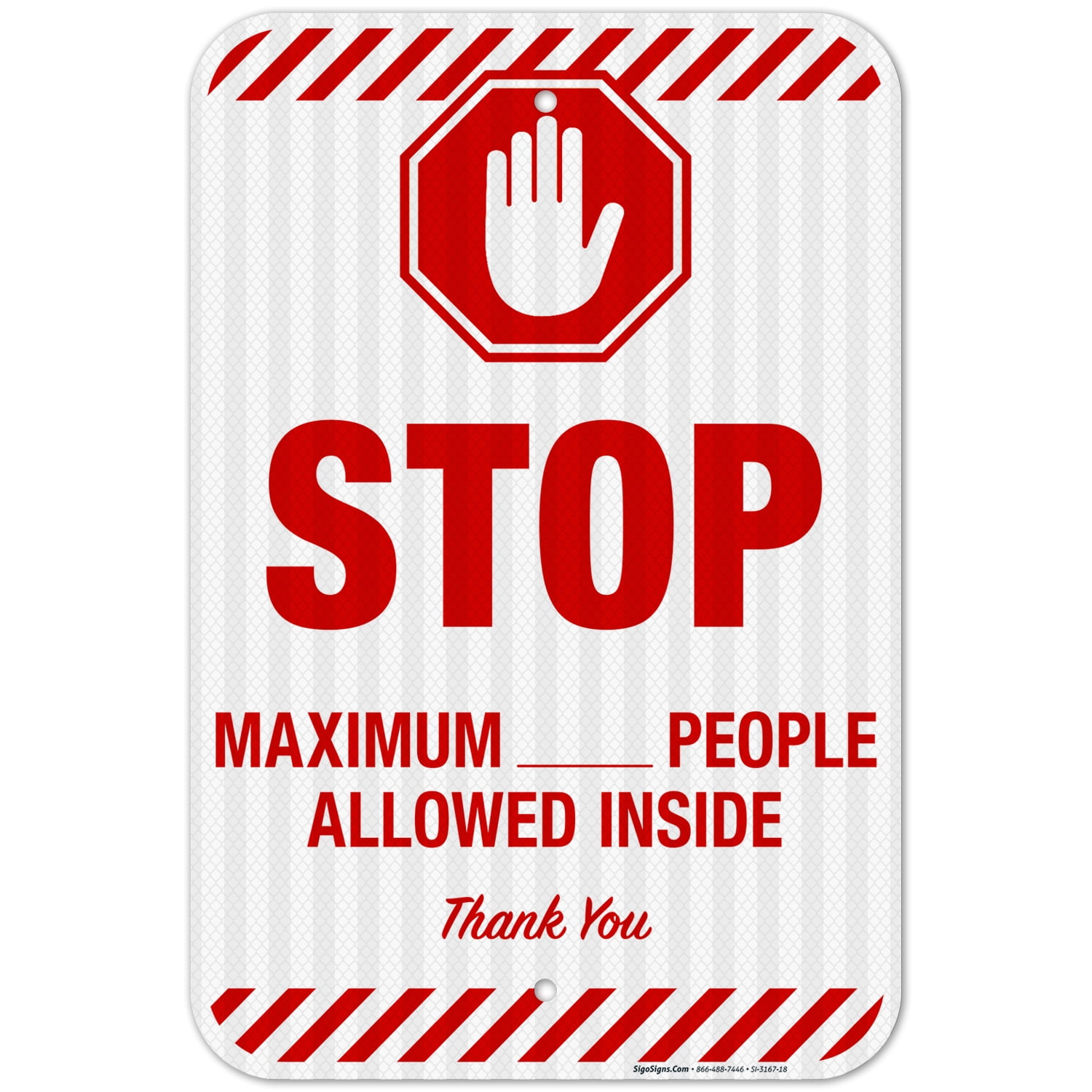 Social Distancing Sign, Maximum People Allowed Inside Sign, 12x18 ...