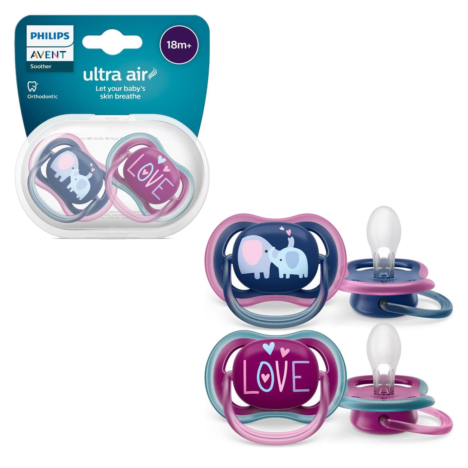 Philips Avent Chupón Ultra Air, Ortodóntico, con Caja Esterilizadora ...