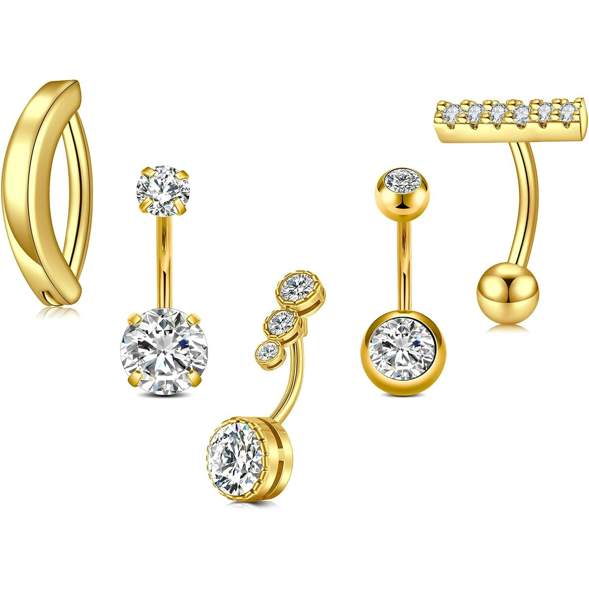 Click here for Oruyrop Belly Button Ring Belly Clicker Hoop 14g G... prices