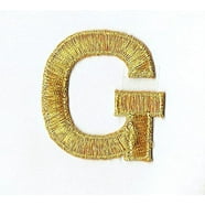 Alphabet Letter - S - Color Gold - 2" Block Style - Iron On Embroidered ...