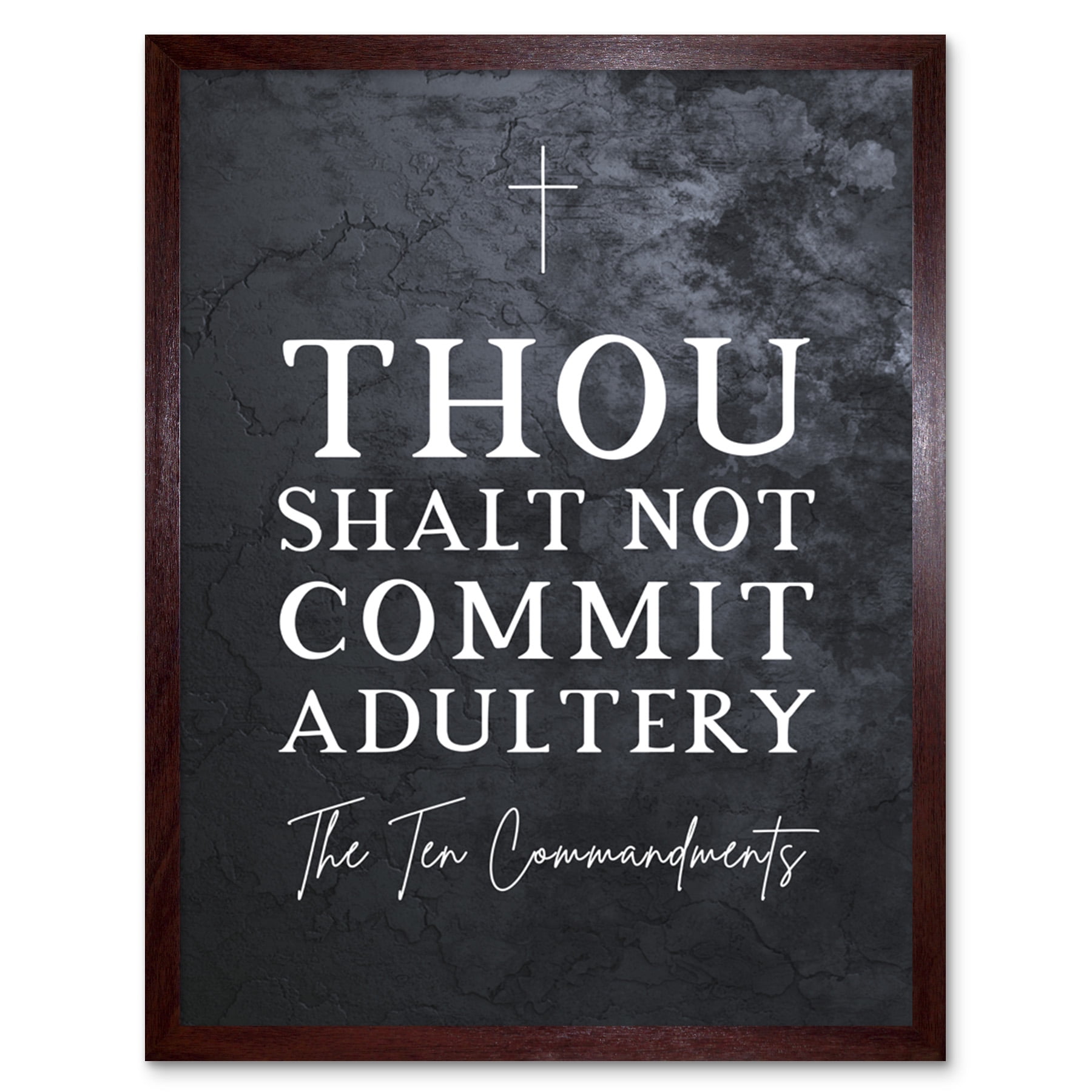 Ten Commandments Thou Shalt Not Commit Adultery Christian Bible Verse Quote Scripture Typography ...
