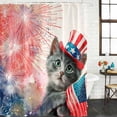 American Flag Fireworks Shower Curtain Set - 48" x 72" Washable Bathtub ...