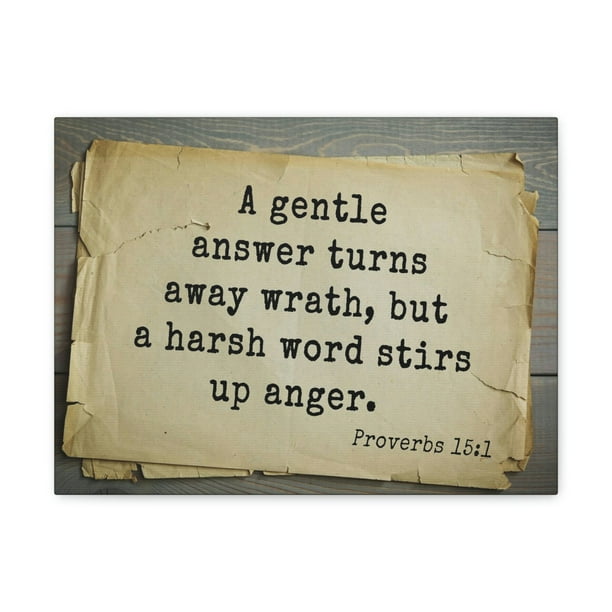Scripture Walls A Gentle Answer Proverbs 15:1 Bible Verse Canvas ...