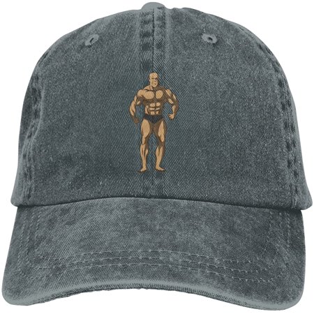 Bodybuilder Cartoon Cowboy Hat Unisex Adjustable Cowboy Cap Fashionable ...