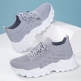Fashion Solid Color Mesh Thick-Soled Sports Sneakers Breathable Mesh ...