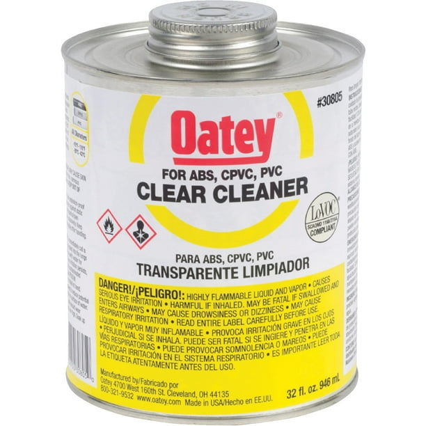 Oatey 32 Oz. All-Purpose Clear PVC Cleaner 30805 - Walmart.com ...