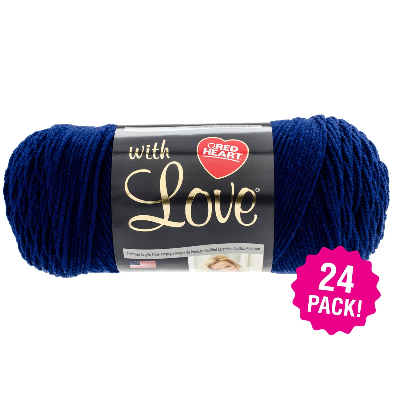 Red Heart With Love Yarn - Navy, Multipack of 24 - Walmart.com