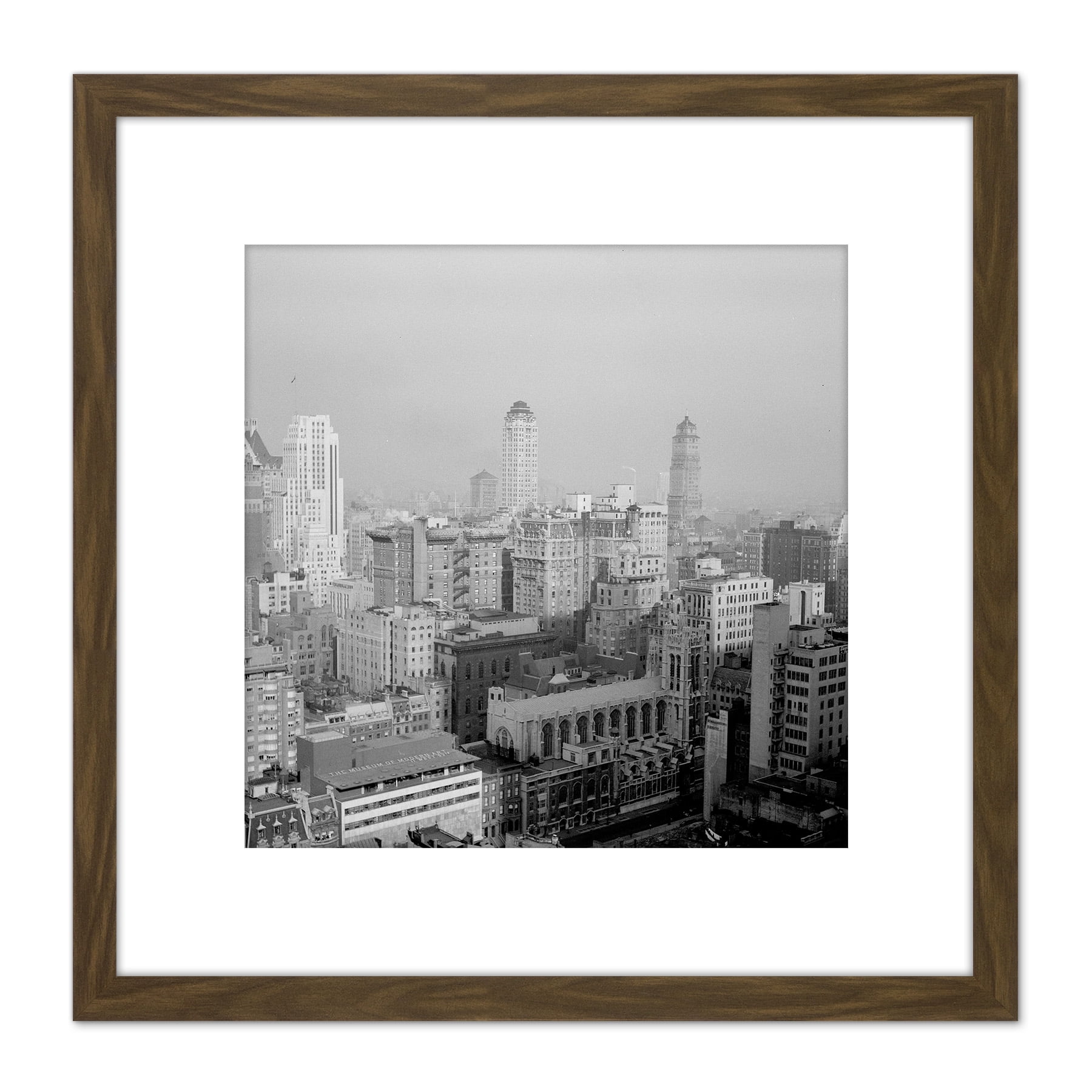 New York City Skyline Skyscrapers Vintage Photo 8X8 Inch Square Wooden ...