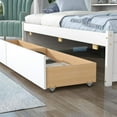 Twin Captain Bed, Wooden Bedframe with 3 Drawers and Built-in ...