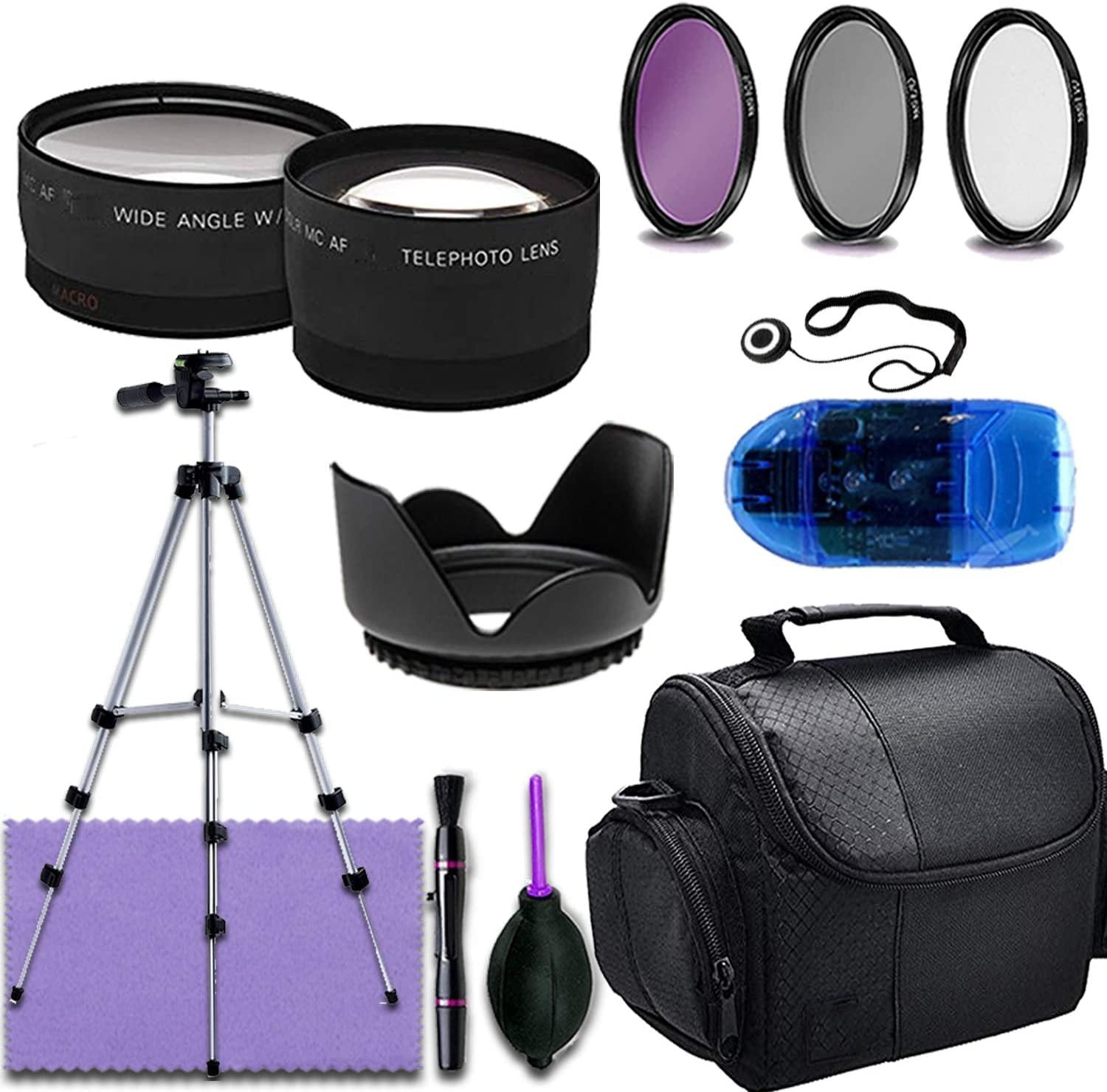 Canon EOS 80D/77D/T7/T7i/T6/T6i/T5/SL2/SL3 58mm Accessory Kit: Filters ...