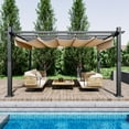 Bapipro 10x12 Outdoor Retractable Pergola with Sun-Proof Canopy, Patio ...