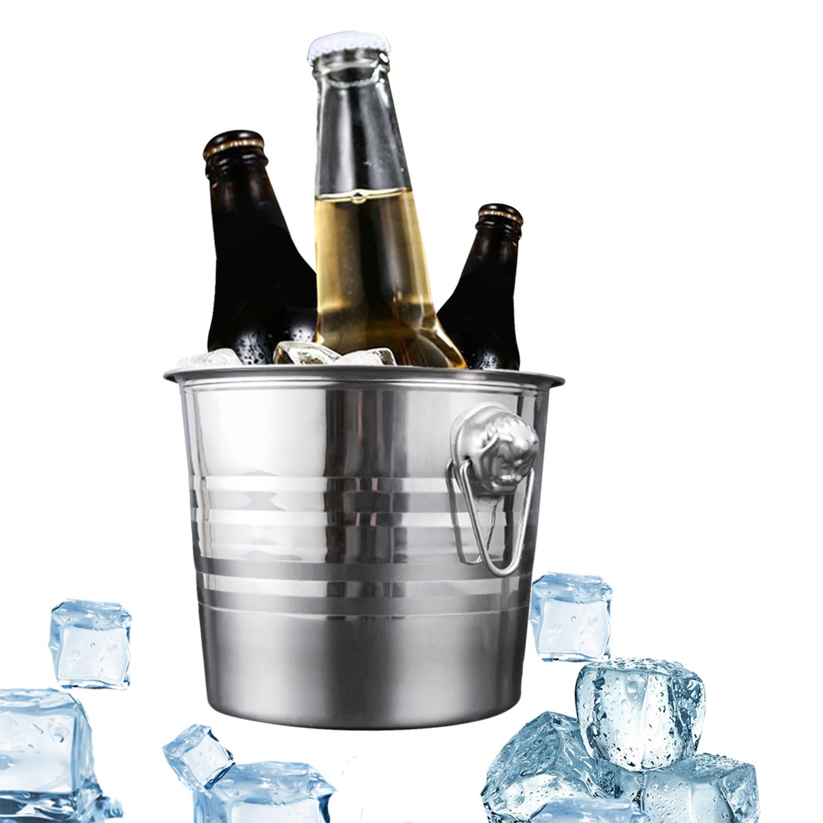 Ice Bucket Drink Buckets Double Wall Insulated Comfortable Stainless ...