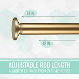 Home Details 42" to 74" Adjustable Straight Shower Curtain Tension Rod ...