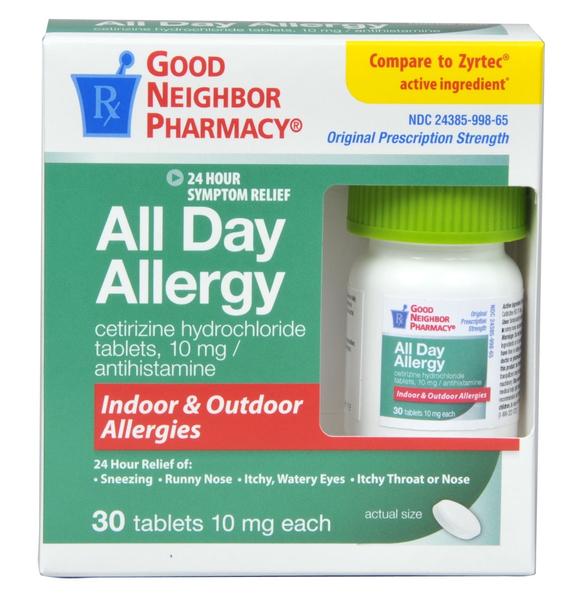 GNP 24 hour All Day Allergy Relief 30 Tablets - Walmart.com
