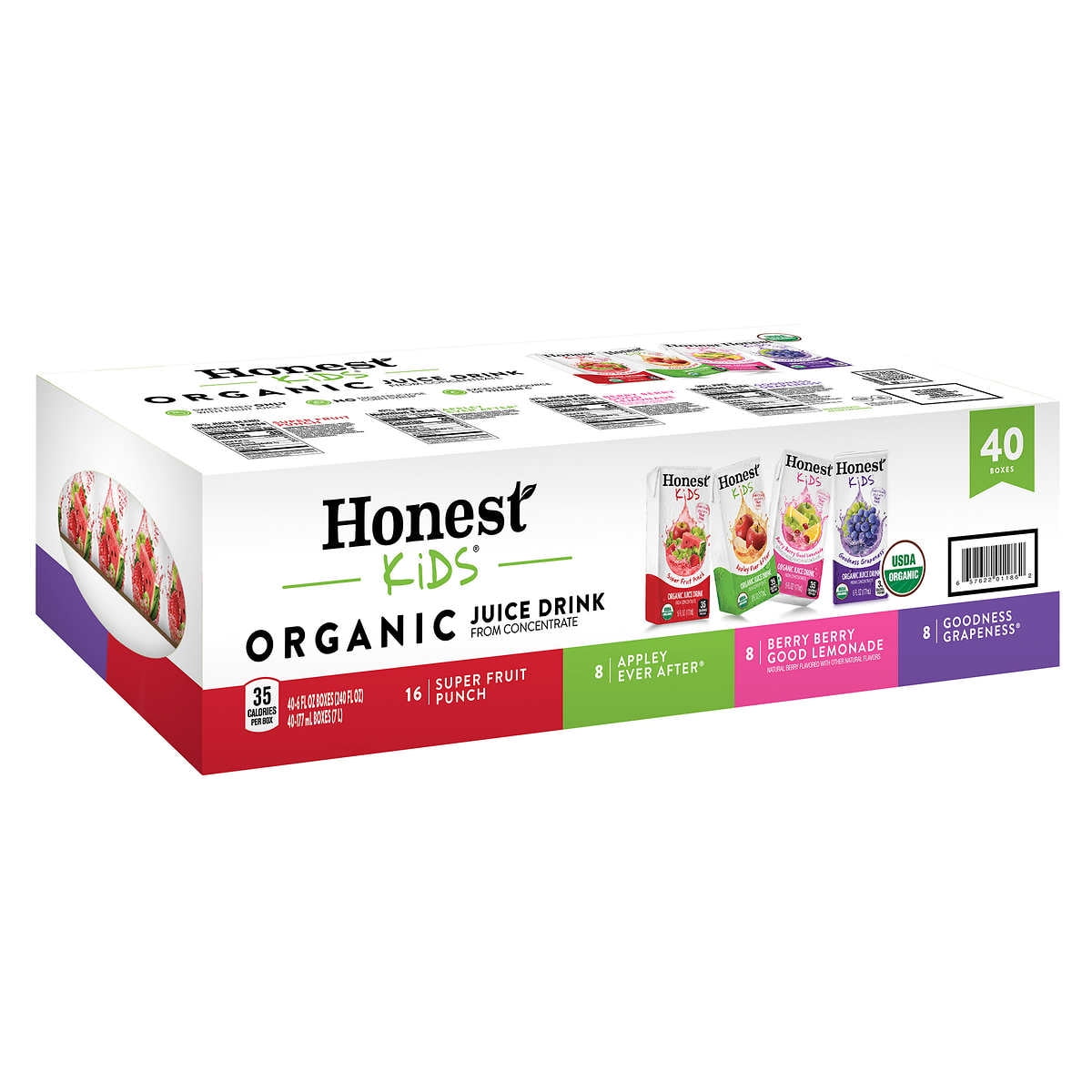 Honest Kids Organic Juice Drink, Variety Pack, 6 fl oz, 40 Count ...