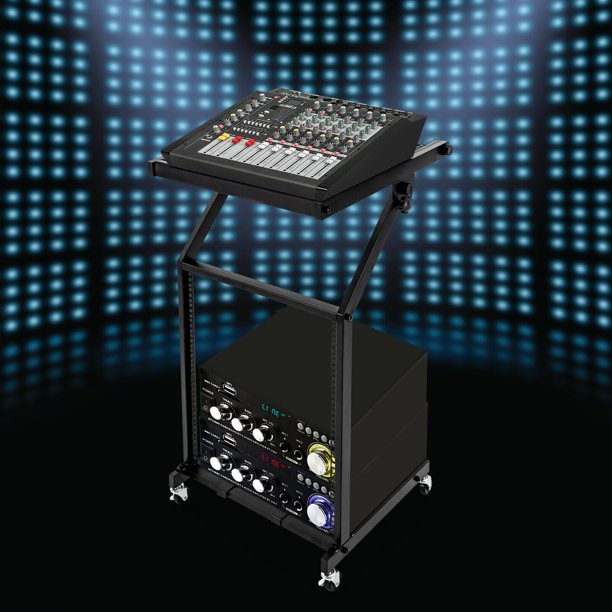 SHZICMY Modern 9U Rack Mount Mixer Case Stand Studio Equipment Cart ...