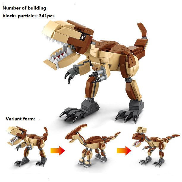 3 in1 Dinosaurs Building Kits， 341PCS Tyrannosaurus Rex Assembled Small ...