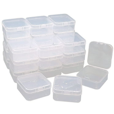 12 Pack Small Clear Storage Containers with Hinged Lids for Organizing ...