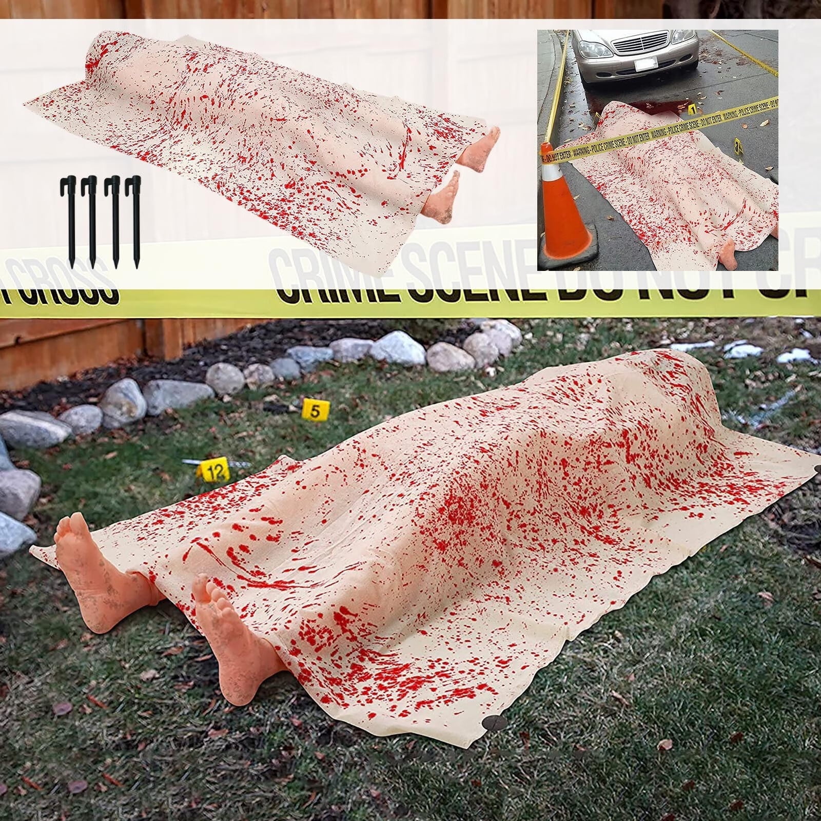 Mortilo Shooting Props Halloween Decorations Deaths Victims Props Bag ...