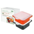 Culinary Cubed 1 Set(2 Pack) Orange+Gray 2-Cup Silicone Freezer Trays ...