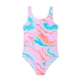 CAIXIA Girls One Piece Swimsuits Tie-Straps Bathing Suits Floral Print ...