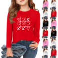 Ccrftgi Valentines Shirt Girls Valentines Crewneck Long Sleeve Shirt