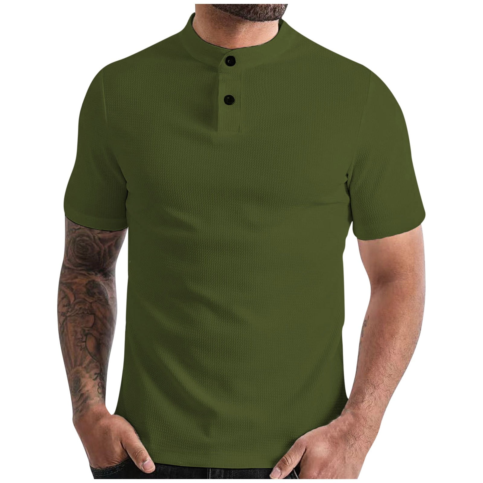 Click here for Cfhntfmh Mens Henley Shirts Knitted Short Sleeve C... prices