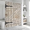 Barn Gate Shower Curtain for Bathroom, Vintage Letters Beige Farmhouse ...