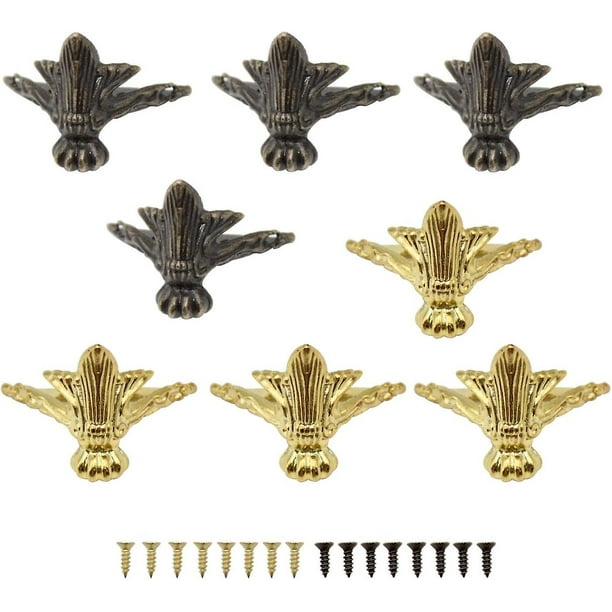 8-pack Antique Wooden Box Legs Table Leg Corner Guards Decorative Feet ...