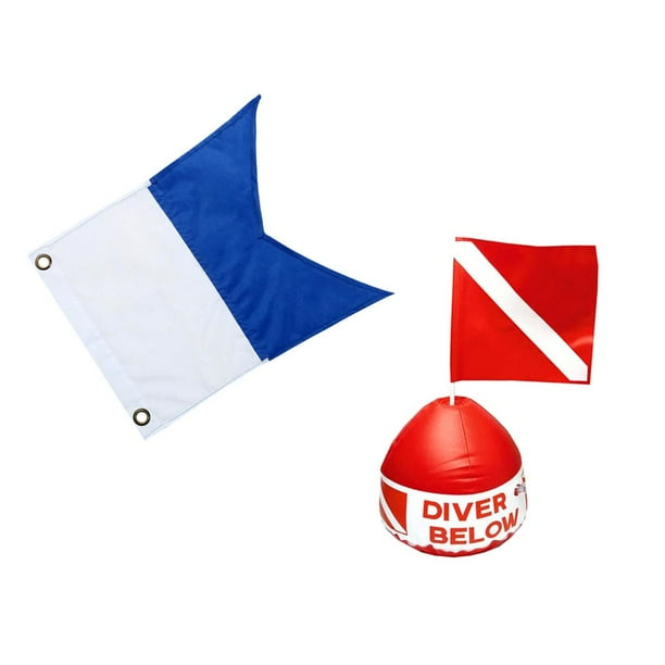 Conjunto de 60 X 72 Cm Scuba Signal Alpha Flag + 31 X 29,5 Cm Bandera ...