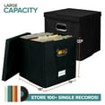 Set of 2 Vinyl Record Storage Box for up to 50+ 12-Inch Albums, Records ...