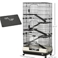JERFIT 6-Tier Small Animal Cage with Wheels, Portable Metal Hutch for ...