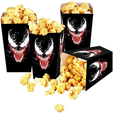 24 PCS Venom Popcorn Boxes, Venom Theme Party Supplies Favor For Movie ...