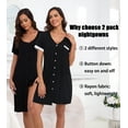 PinkBeautiM Nightgowns for Women Button Front Night Derss Knee Length ...