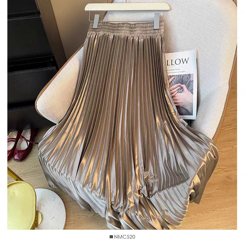 Click here for Yening 2025 Basic Skirts Girls Elastic Waist Satin... prices