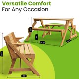Convertible Outdoor Furniture: Interchangeable Wooden Picnic Table and ...