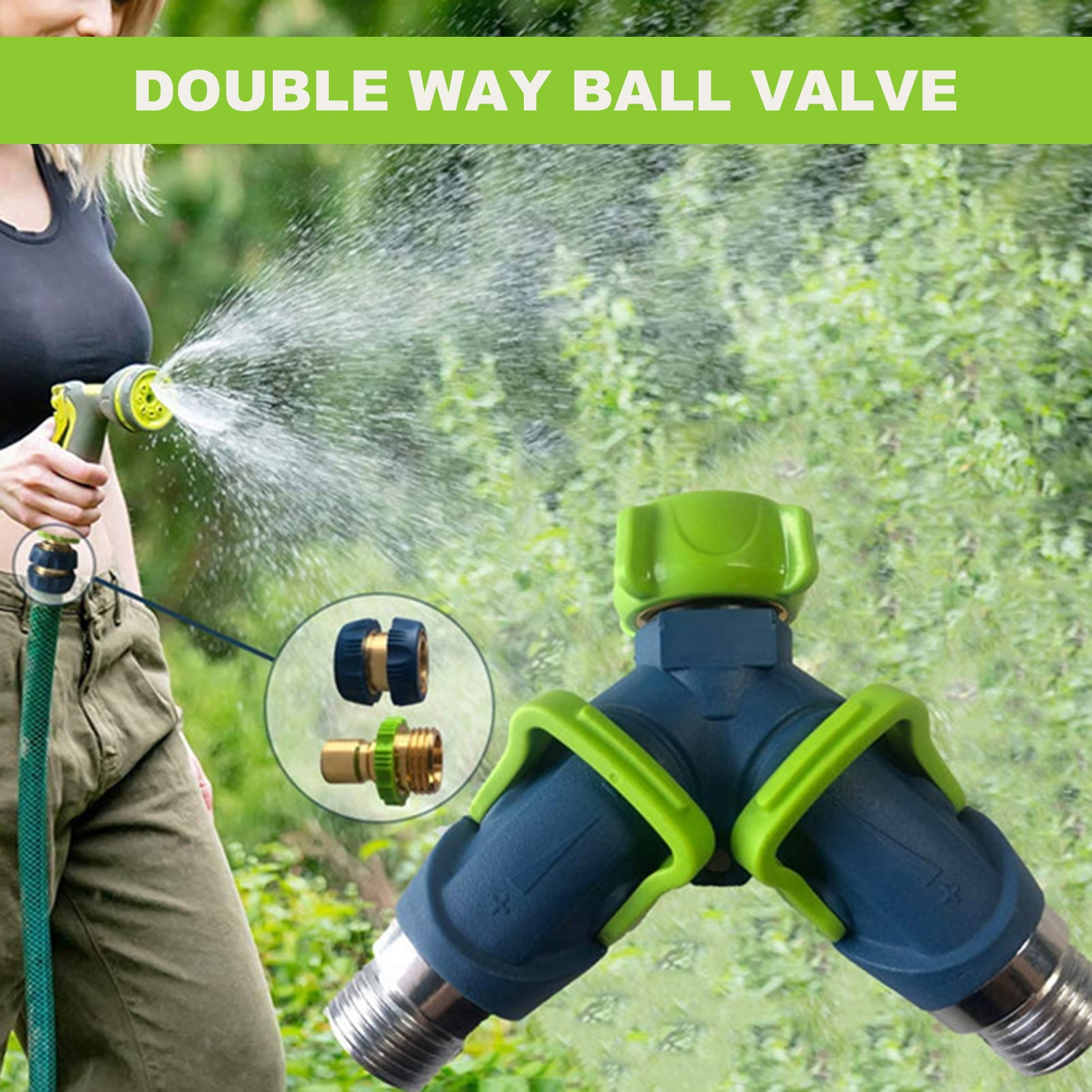 Washranp Garden Hose Splitter 2 Way,Heavy Duty Y Hose Splitter with ...