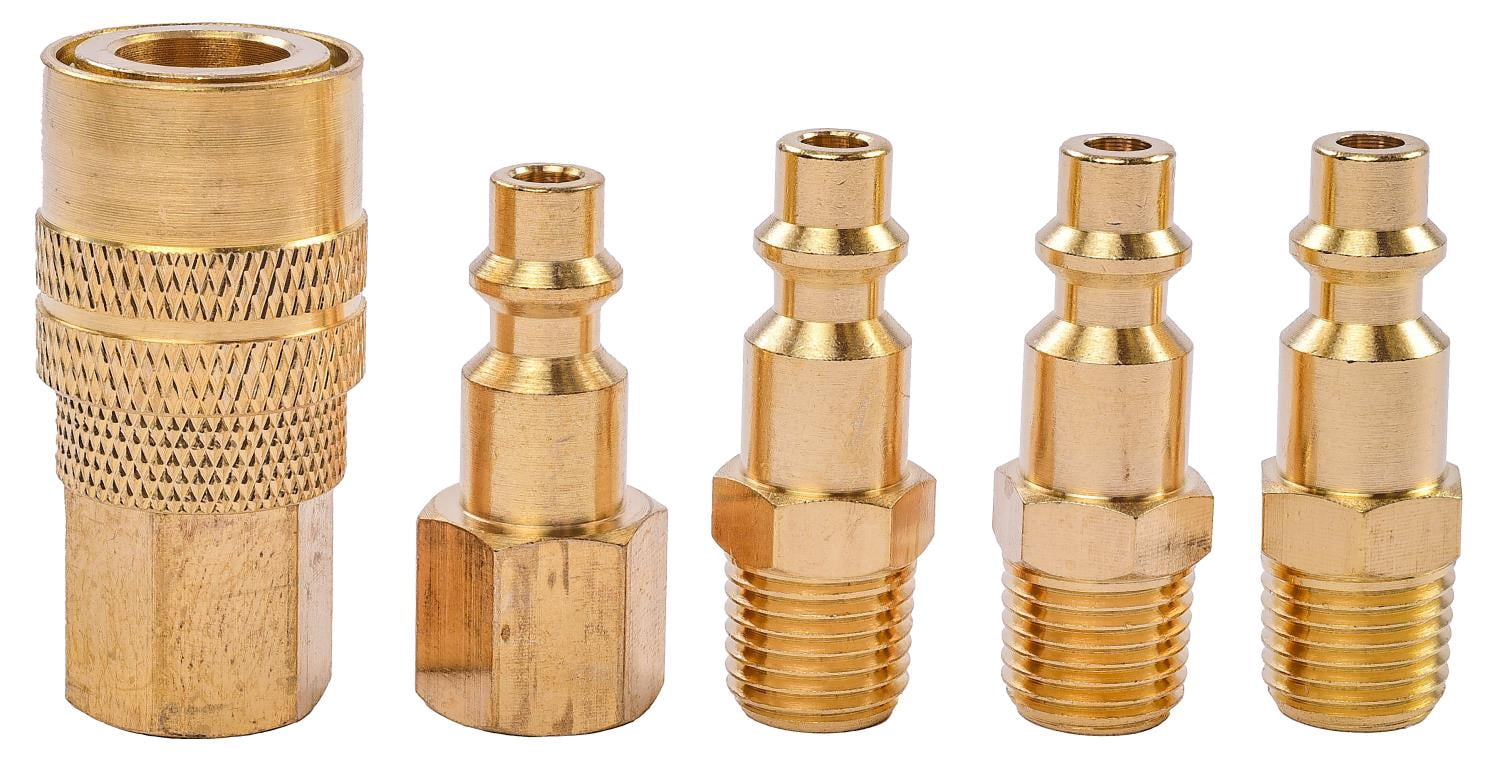JEGS 81812 Air Coupler Set 5-Piece Industrial (M-Style) Plug Solid ...