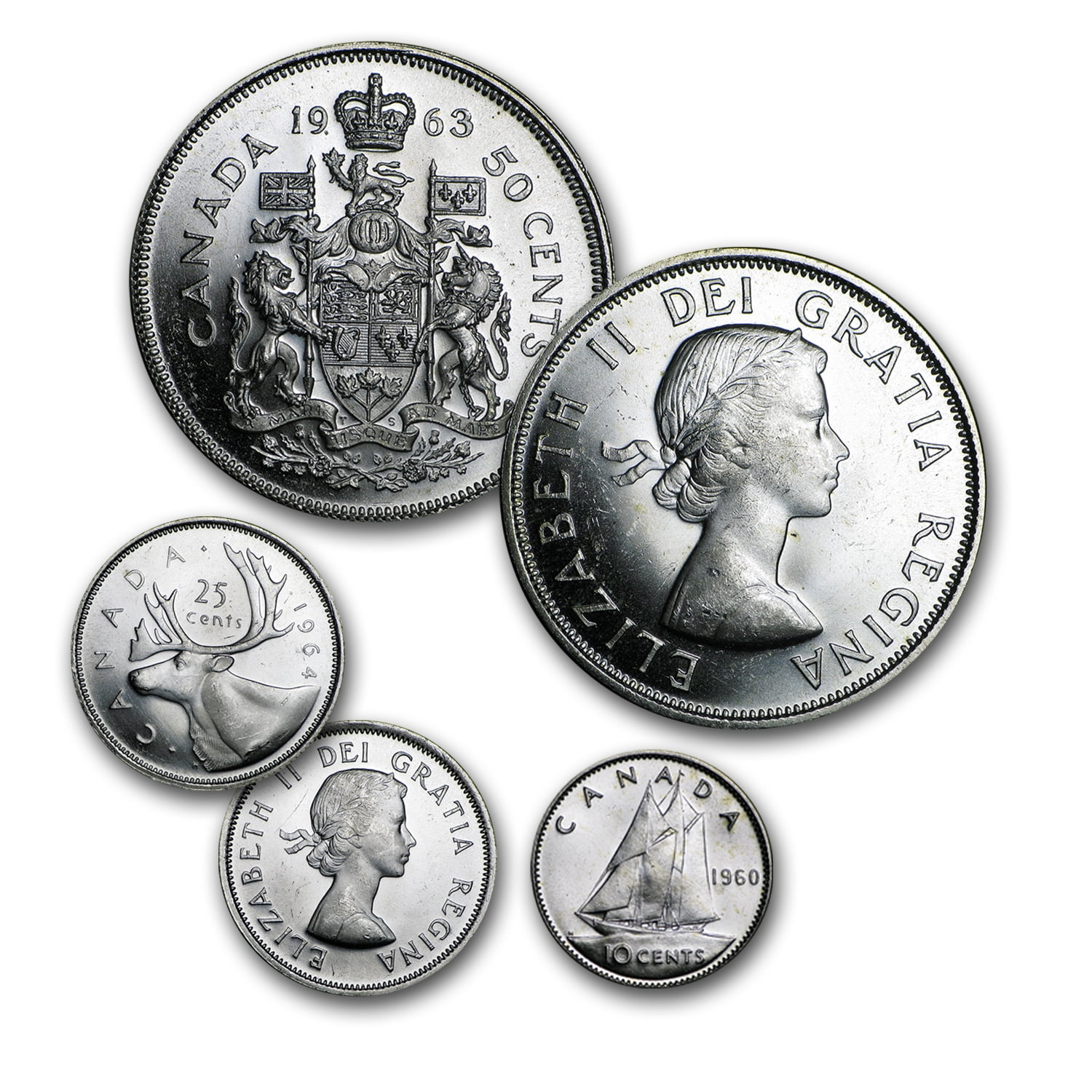 Canada 80% Silver Coins - $10 CAD Face Value BU - Walmart.com