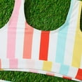 Girls' Two Piece Swimsuit With Vertical Stripe Triangle Bottoms Rash ...