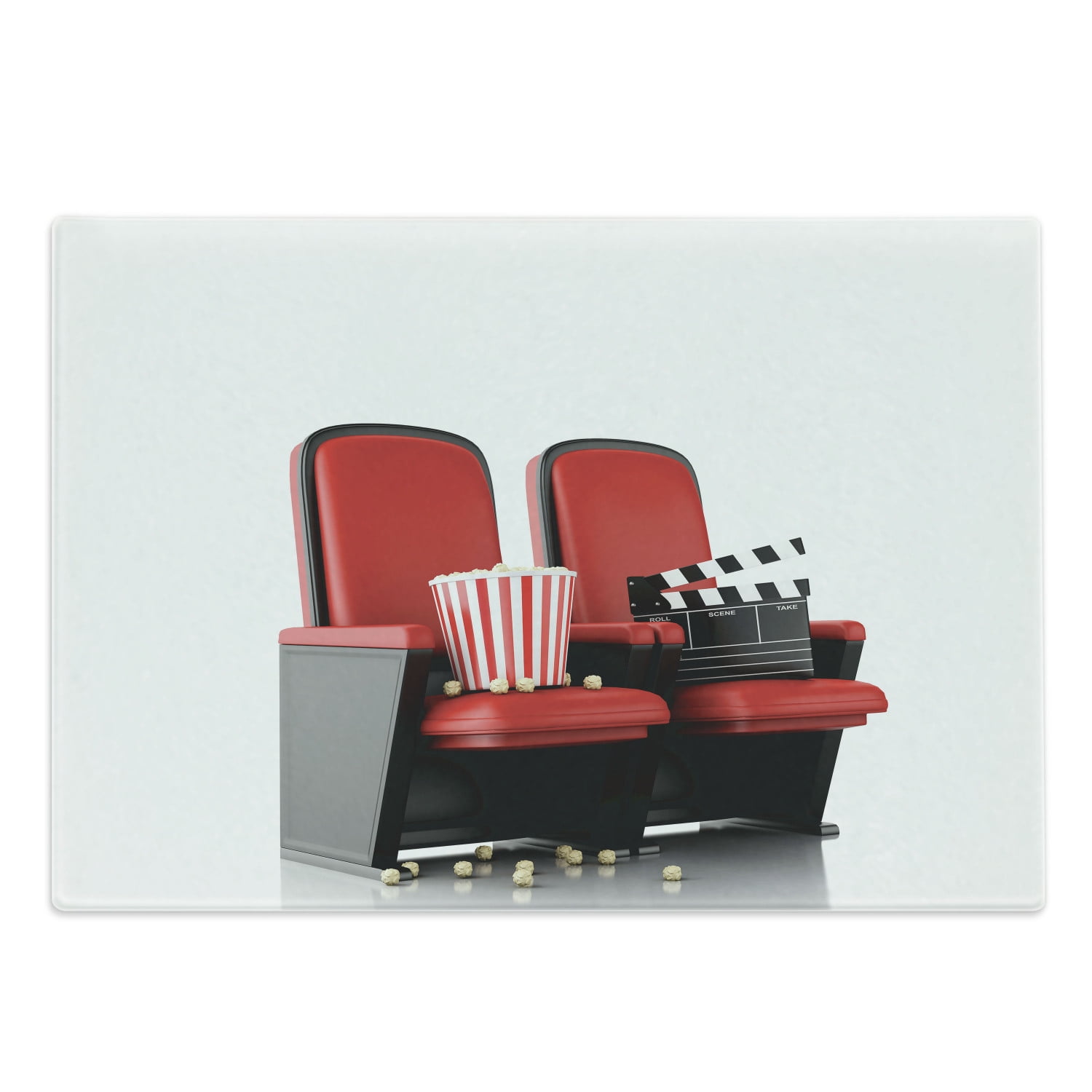 Movie Theater Cutting Board, 3D Illustration Cinema Concept Clapper ...
