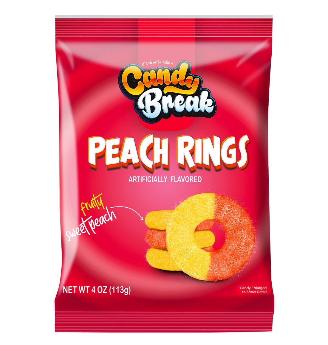 Candy Break | Peach Rings Candy Bags Fresh Snacks | Mixed Fruit, (Pack ...