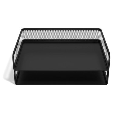 Blu Monaco Stackable Paper Trays - 4 Tier - Silver Metal Mesh - Letter ...