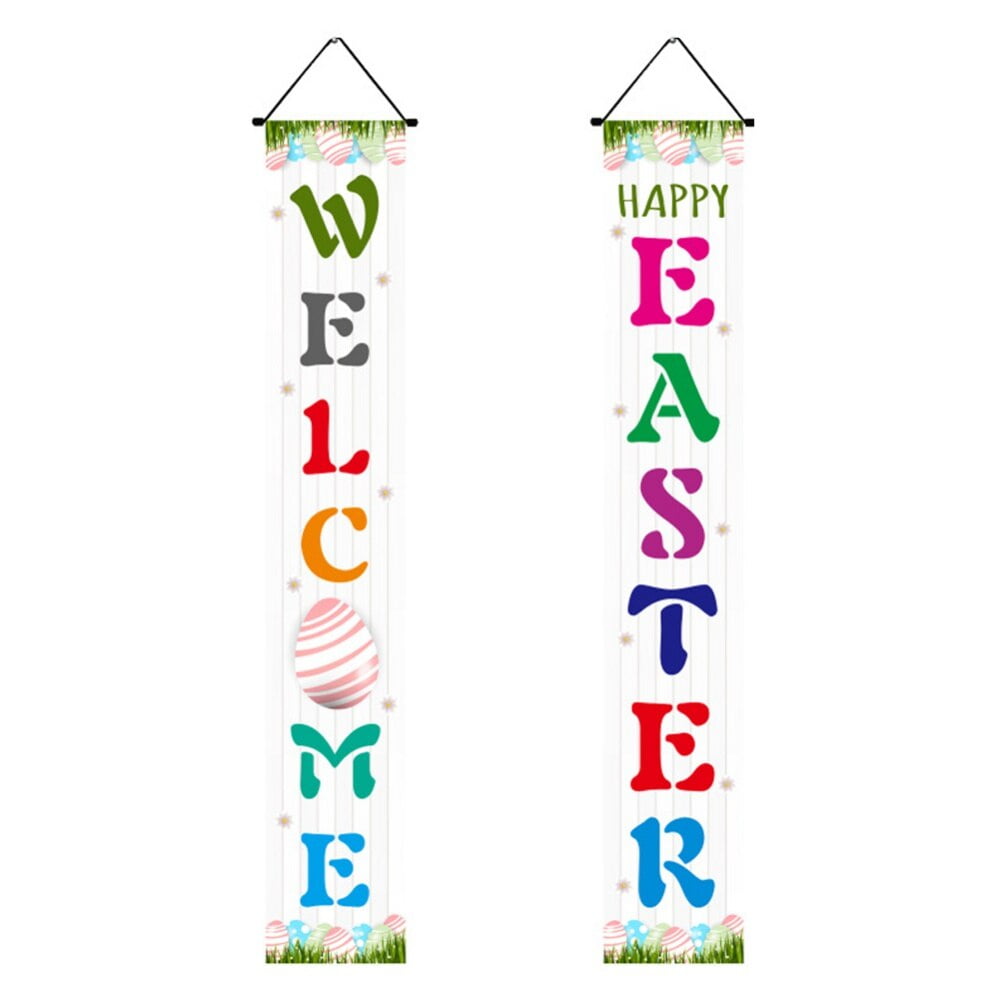 Easter Party Curtain Easter Couplet Banner Pendant Bunny Carrot Egg ...