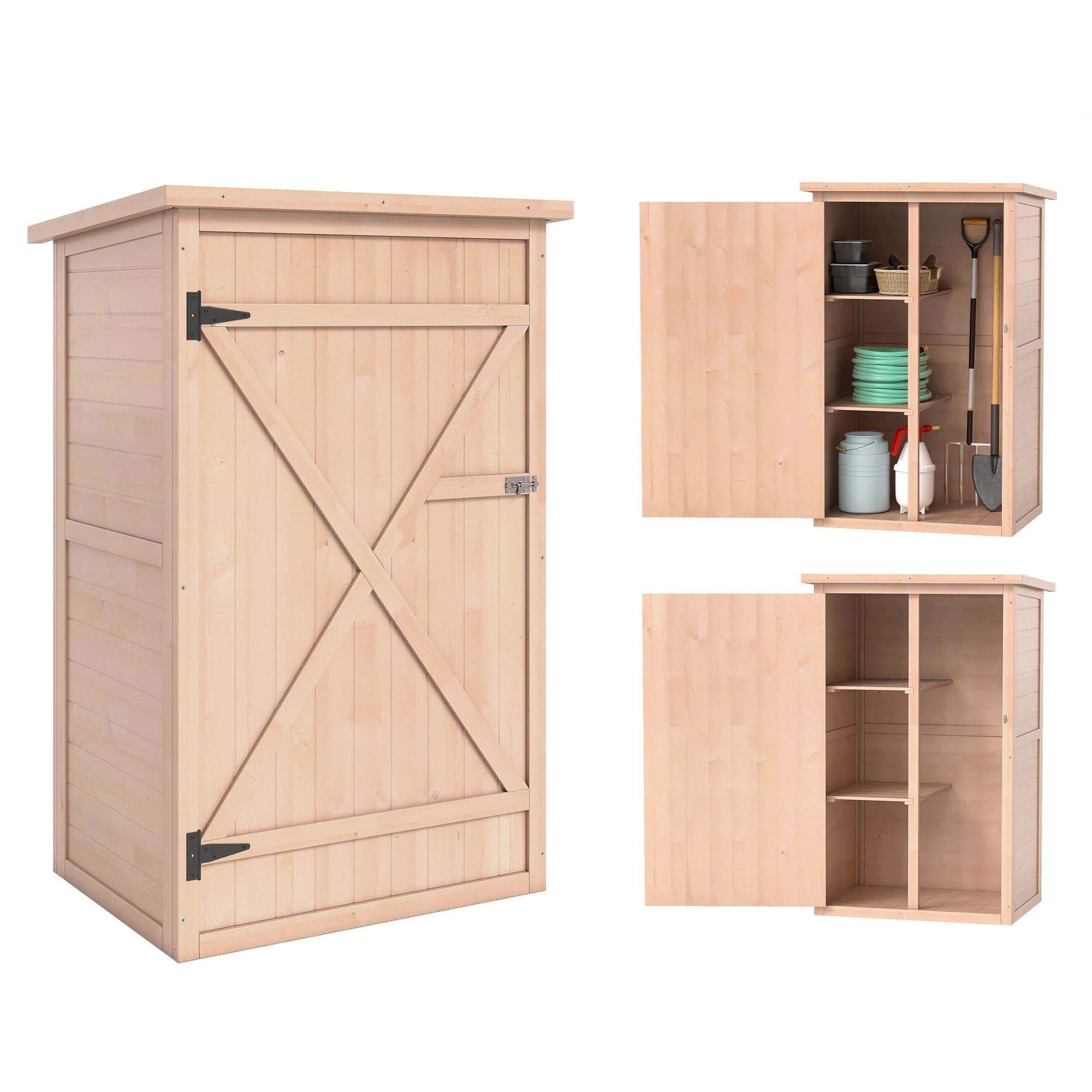 Click here for Outsunny 29.5 X 22 X 45.3 Garden Storage Shed With... prices