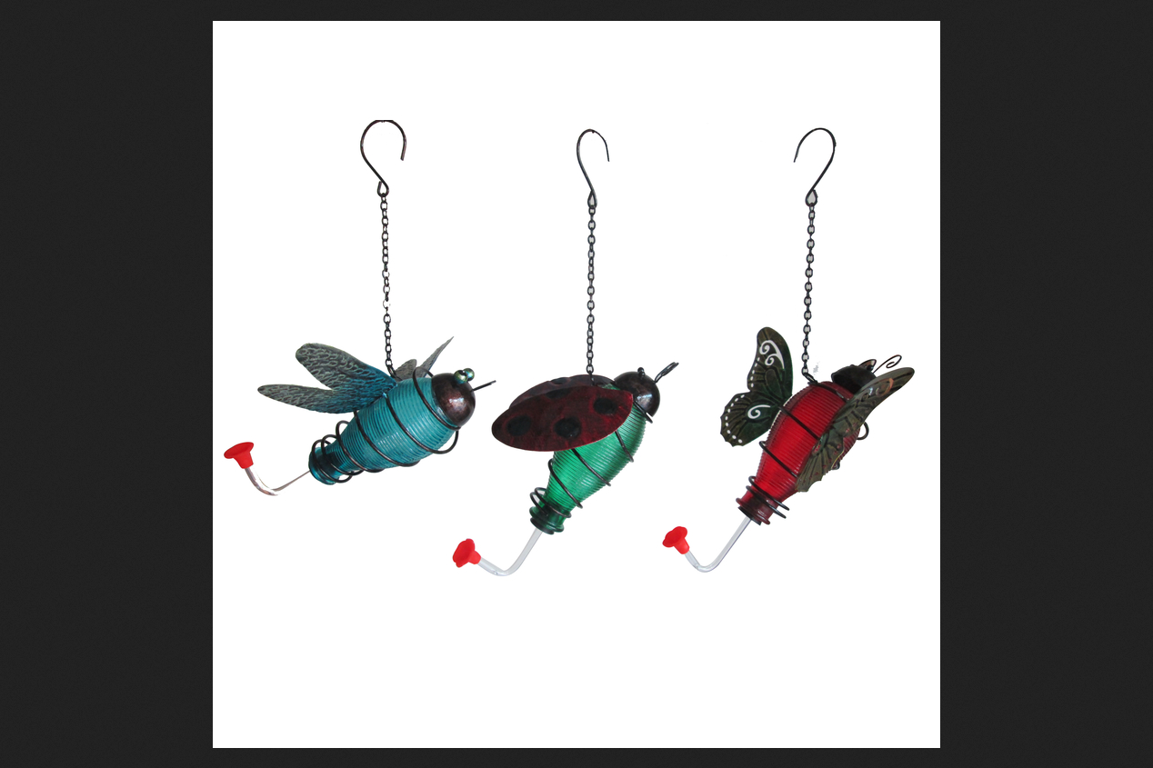 Infinity Hummingbird 4 Glass/Metal/Plastic Nectar Feeder 1 ports ...